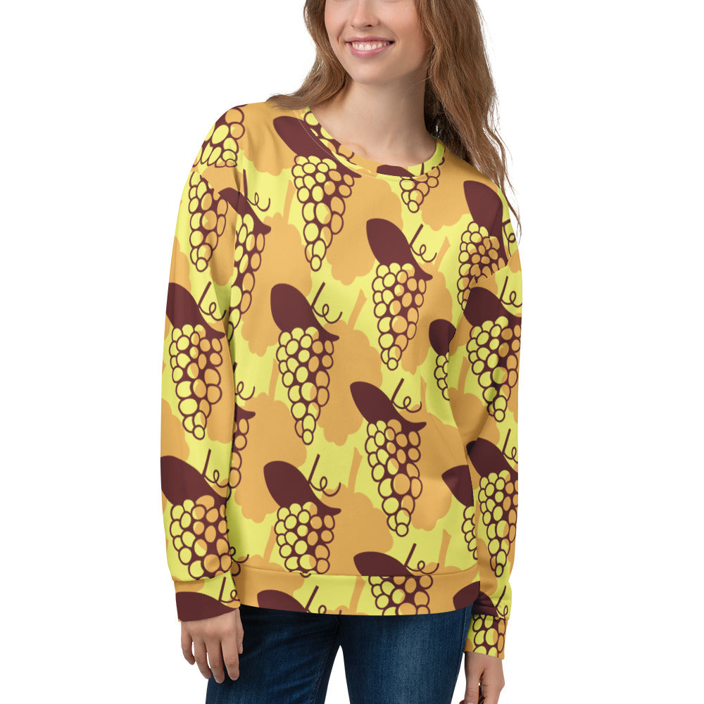 All-Over Print Recycled Unisex Sweatshirt Grape Orange for Woman – Good ...