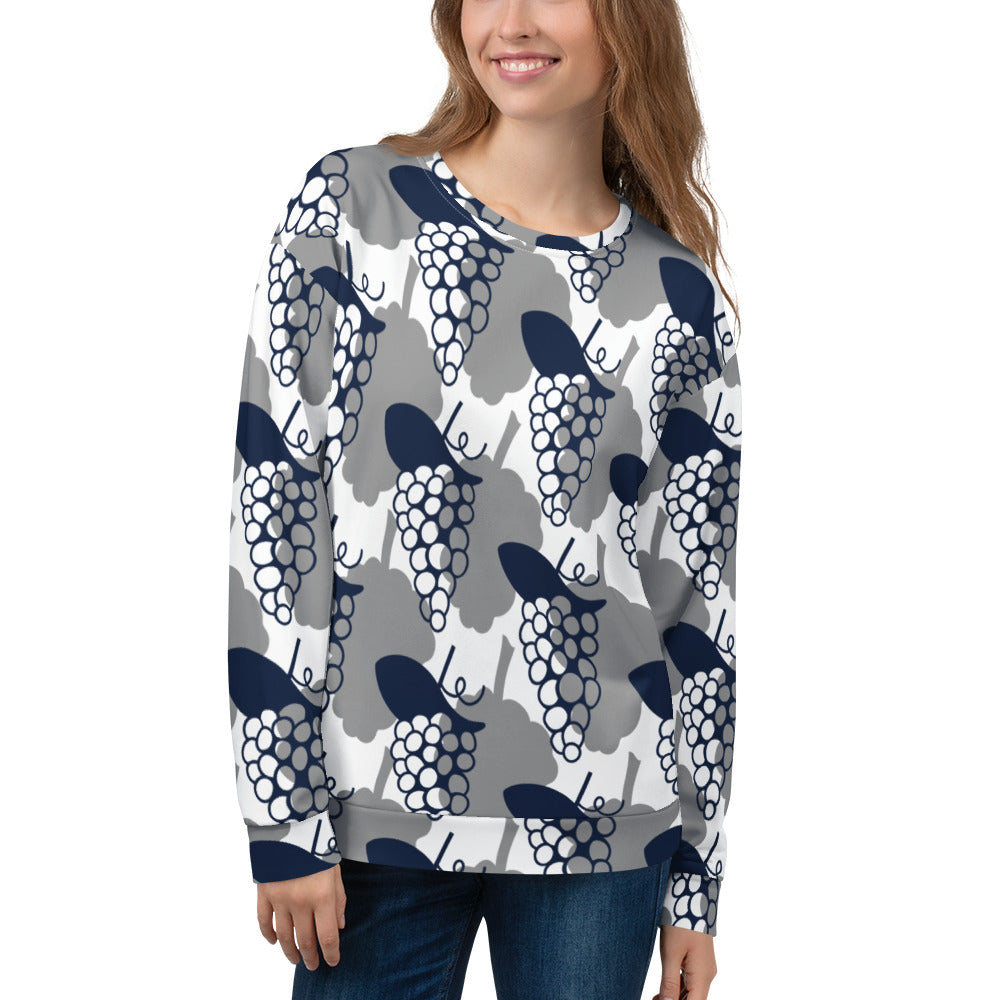 All-Over Print Recycled Unisex Sweatshirt Grapes Grey for Woman – Good ...
