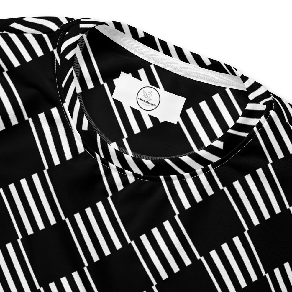 All-Over Print Recycled Unisex Sweatshirt Love Pattern Stripes Black f ...