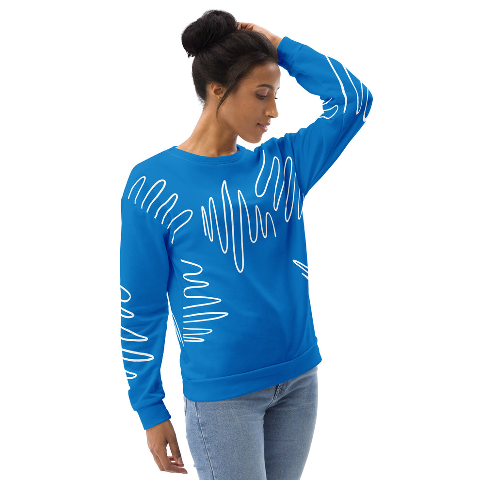 All-Over Print Recycled Unisex Sweatshirt Athletic Pattern Free Lines ...
